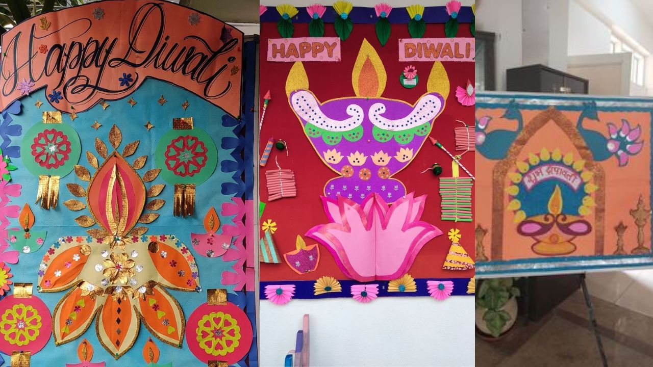 Diwali board decoration ideas for school competitions and classroom ...